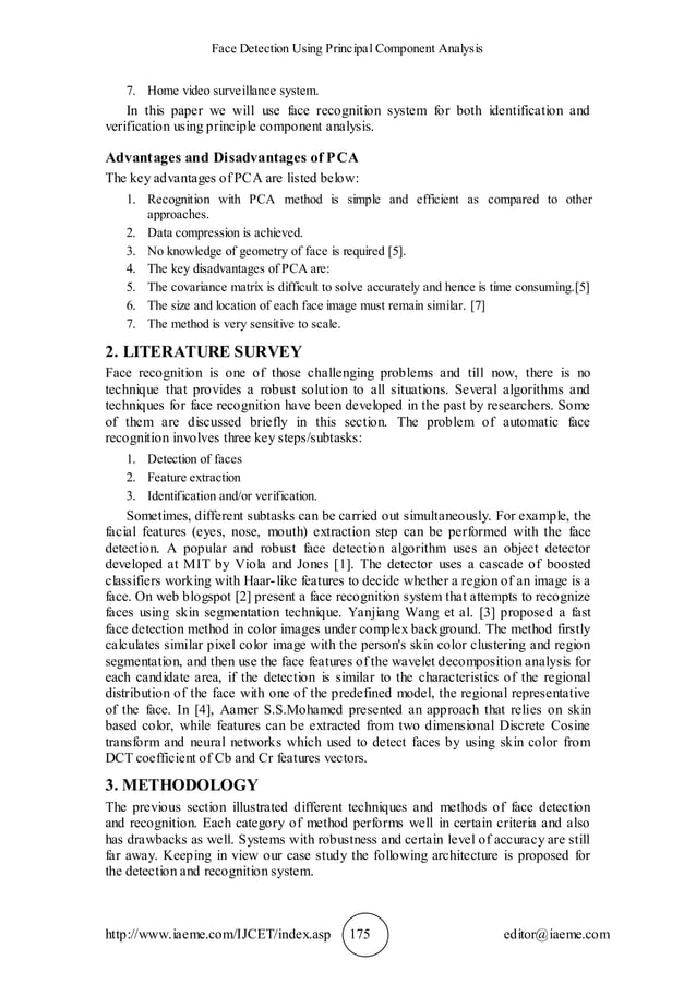 FACE DETECTION USING PRINCIPAL COMPONENT ANALYSIS | PDF