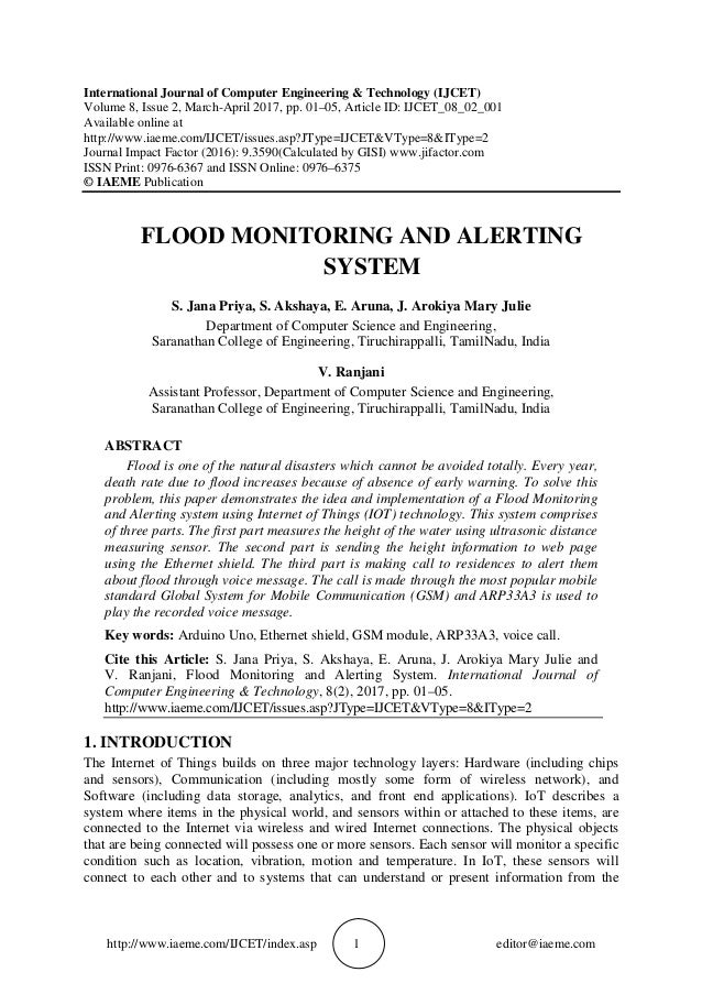 Flood Monitoring And Alerting System 