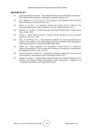 STOCK MARKET PREDICTION USING MACHINE LEARNING METHODS | PDF