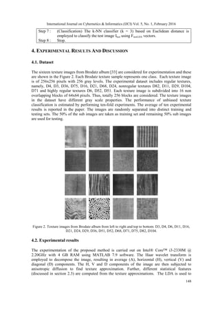 PDE BASED FEATURES FOR TEXTURE ANALYSIS USING WAVELET TRANSFORM | PDF
