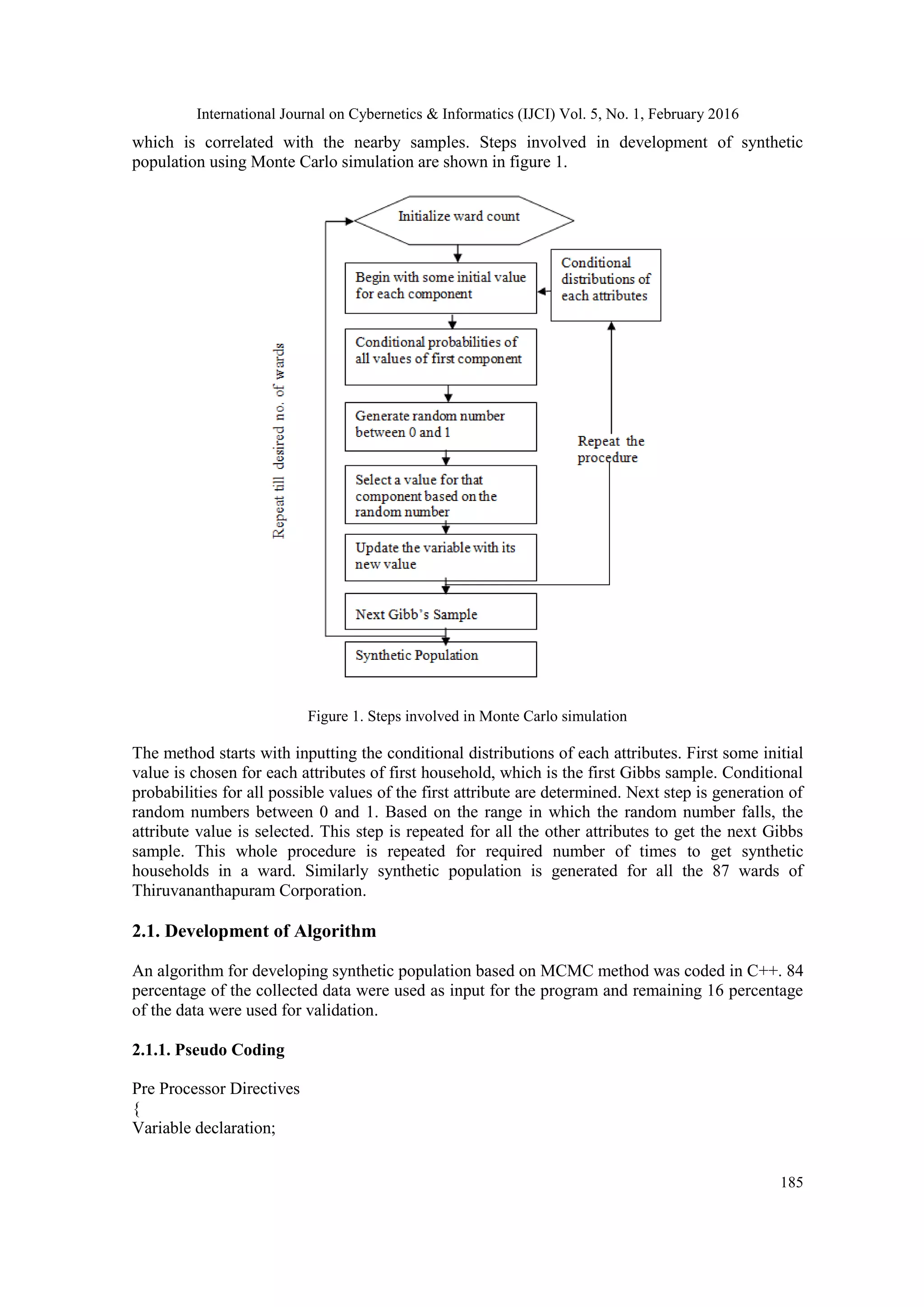 GENERATION OF SYNTHETIC POPULATION USING MARKOV CHAIN MONTE CARLO SIMULATION METHOD | PDF