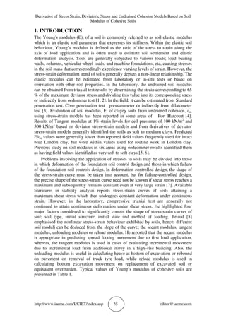 DERIVATIVE OF STRESS – STRAIN, DEVIATORIC STRESS AND UNDRAINED COHESION ...