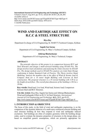 WIND AND EARTHQUAKE EFFECT ON R.C.C & STEEL STRUCTURE | PDF