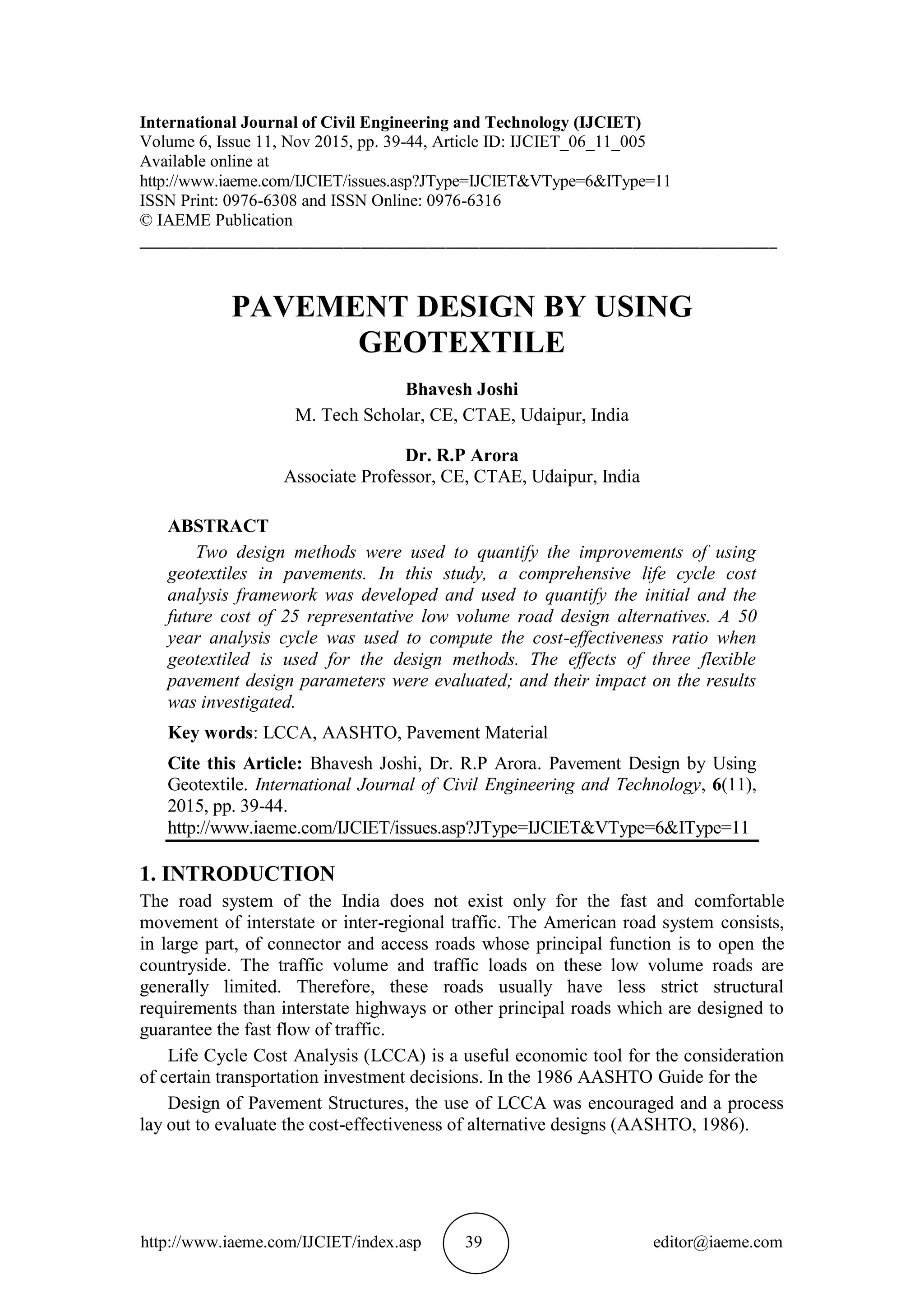 PAVEMENT DESIGN BY USING GEOTEXTILE | PDF