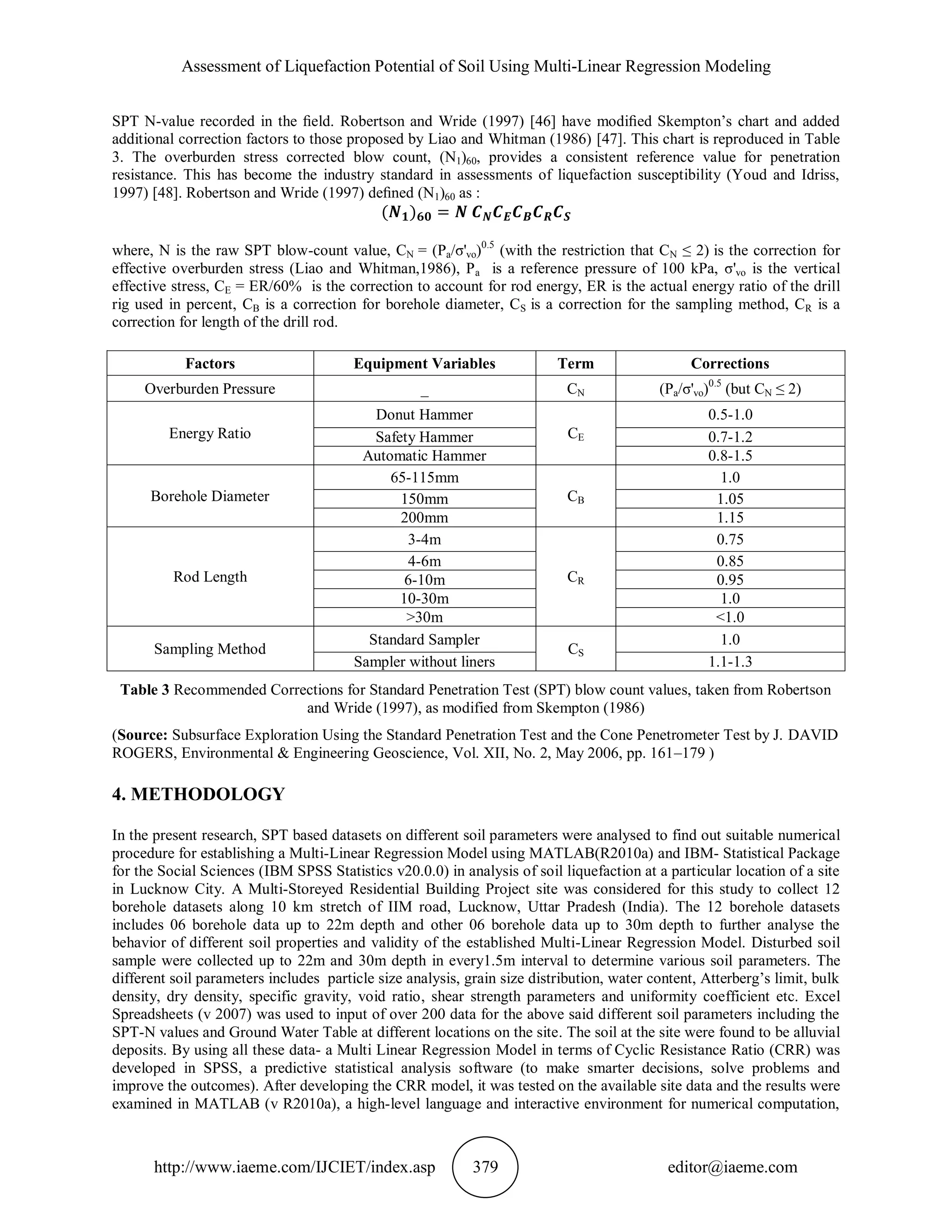 ASSESSMENT OF LIQUEFACTION POTENTIAL OF SOIL USING MULTI-LINEAR ...