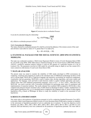 ASSESSMENT OF LIQUEFACTION POTENTIAL OF SOIL USING MULTI-LINEAR REGRESSION MODELING | PDF