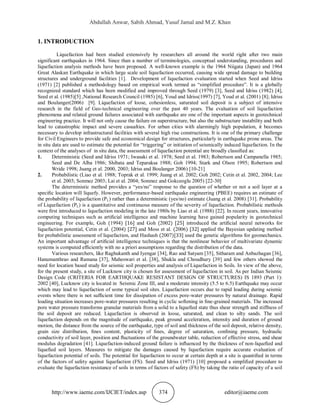 ASSESSMENT OF LIQUEFACTION POTENTIAL OF SOIL USING MULTI-LINEAR REGRESSION MODELING | PDF