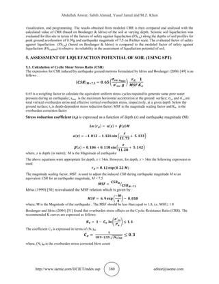 ASSESSMENT OF LIQUEFACTION POTENTIAL OF SOIL USING MULTI-LINEAR REGRESSION MODELING | PDF