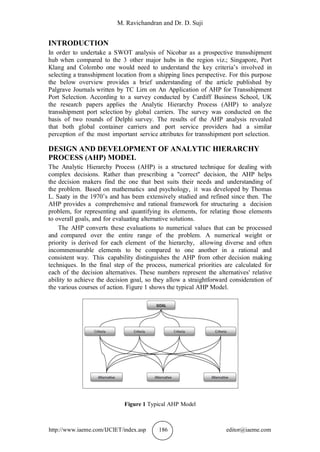 CONTAINER TRAFFIC PROJECTIONS USING AHP MODEL IN SELECTING REGIONAL TRANSHIPMENT HUBS | PDF