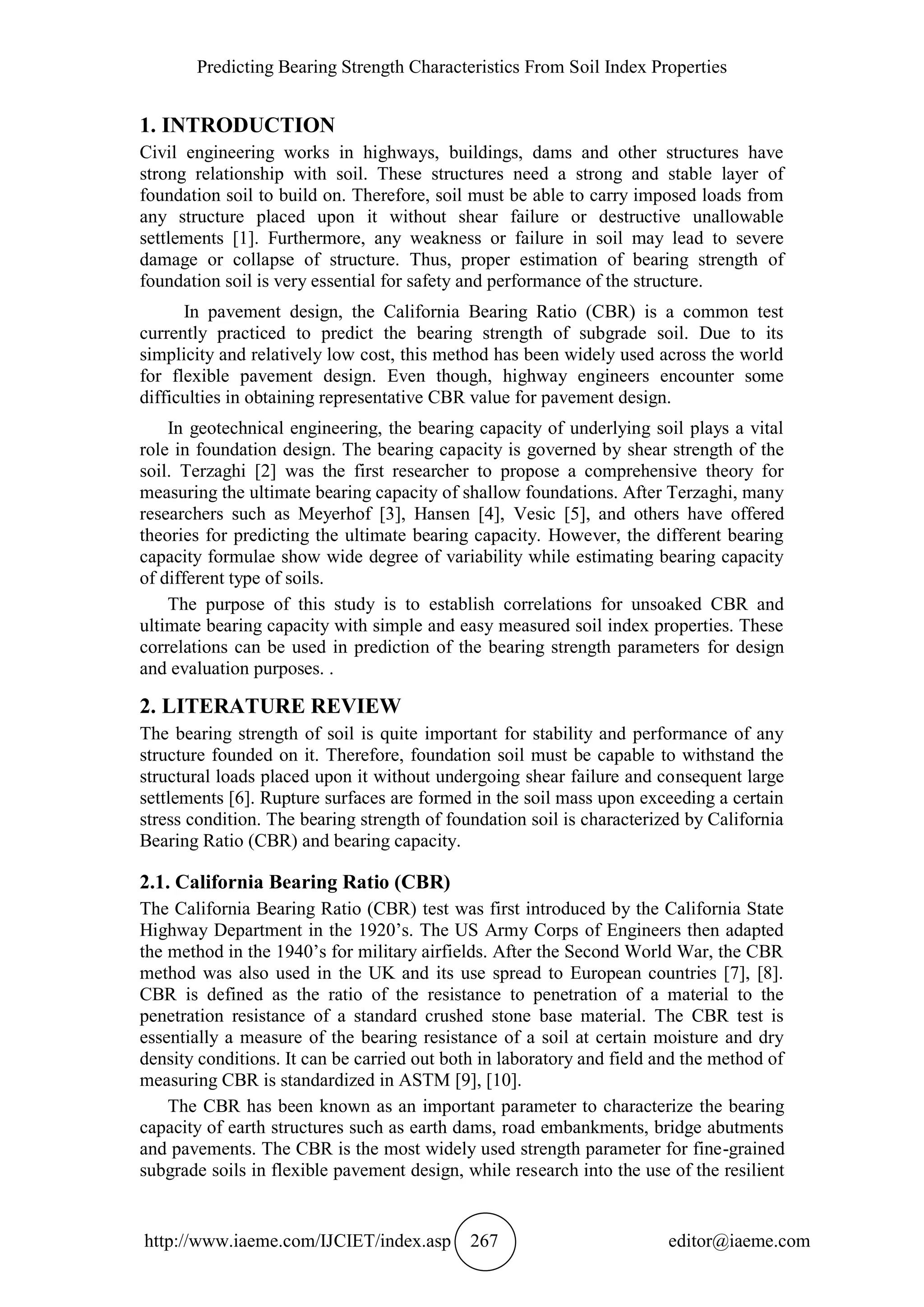 PREDICTING BEARING STRENGTH CHARACTERISTICS FROM SOIL INDEX PROPERTIES | PDF | Civil Engineering ...