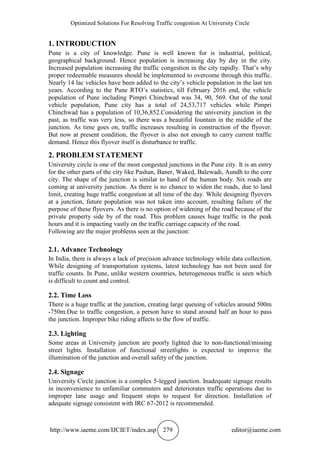 OPTIMIZED SOLUTIONS FOR RESOLVING TRAFFIC CONGESTION AT UNIVERSITY ...