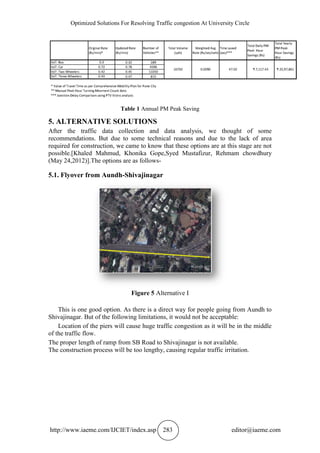 OPTIMIZED SOLUTIONS FOR RESOLVING TRAFFIC CONGESTION AT UNIVERSITY CIRCLE | PDF