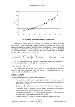 HYDRAULIC JUMP CHARACTERISTICS FOR DIFFERENT OPEN CHANNEL AND STILLING ...