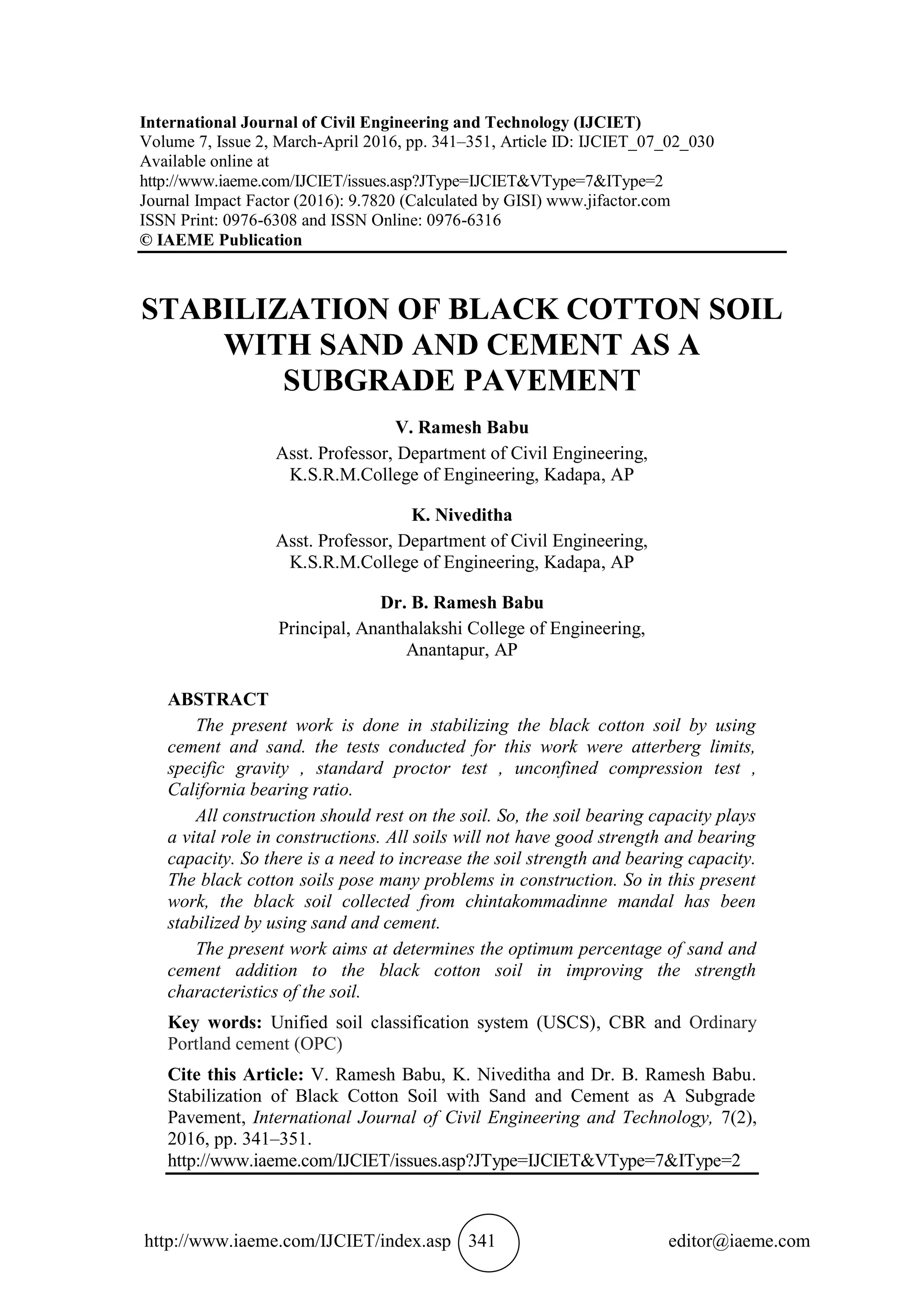 STABILIZATION OF BLACK COTTON SOIL WITH SAND AND CEMENT AS A SUBGRADE ...