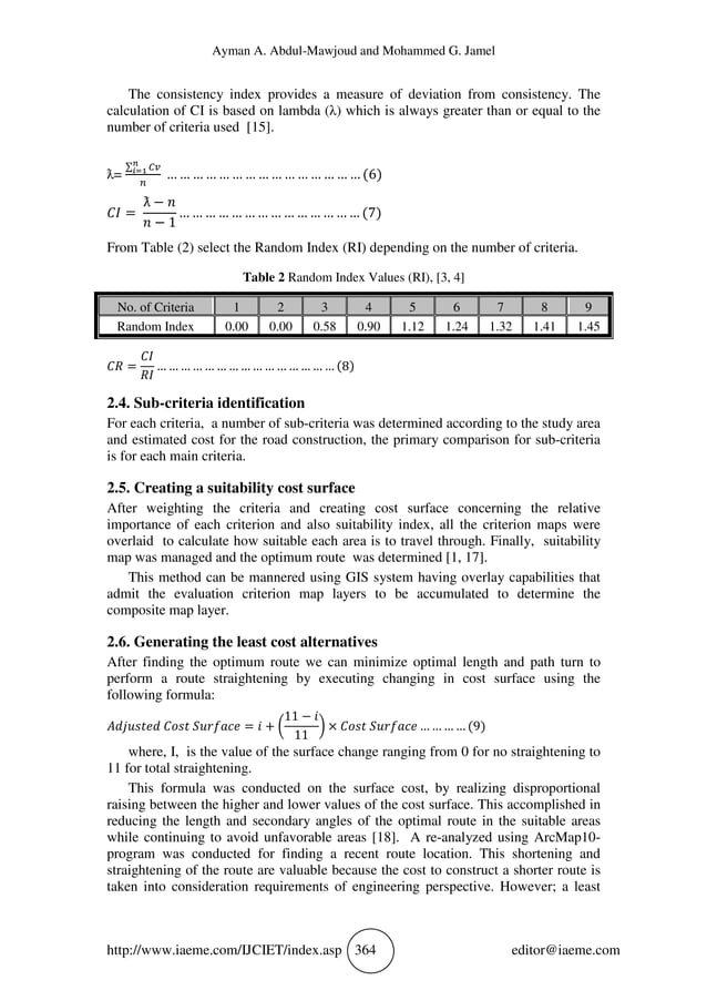 USING THE ANALYTIC HIERARCHY PROCESS AND GIS FOR DECISION MAKING IN RURAL HIGHWAY ROUTE LOCATION ...