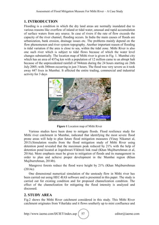 ASSESSMENT OF FLOOD MITIGATION MEASURE FOR MITHI RIVER – A CASE STUDY | PDF