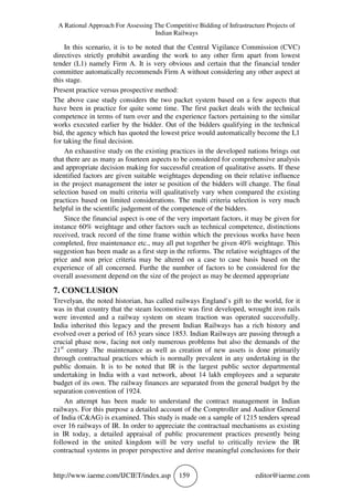 A RATIONAL APPROACH FOR ASSESSING THE COMPETITIVE BIDDING OF INFRASTRUCTURE PROJECTS OF INDIAN ...