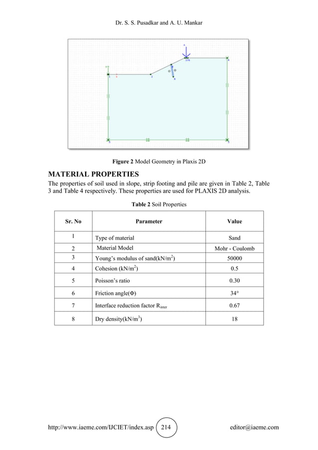 PERFORMANCE OF STRIP FOOTINGS ON SLOPE REINFORCED WITH INCLINED PILE | PDF
