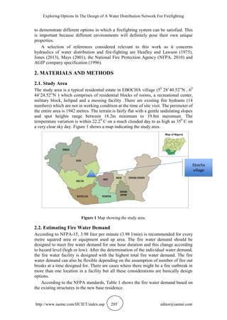 EXPLORING OPTIONS IN THE DESIGN OF A WATER DISTRIBUTION NETWORK FOR ...