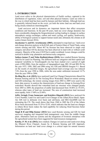 LAND USE /LAND COVER CLASSIFICATION AND CHANGE DETECTION USING ...