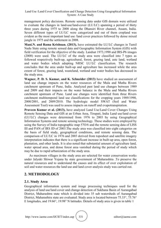 LAND USE /LAND COVER CLASSIFICATION AND CHANGE DETECTION USING ...
