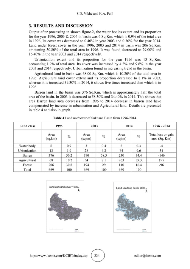 LAND USE /LAND COVER CLASSIFICATION AND CHANGE DETECTION USING ...