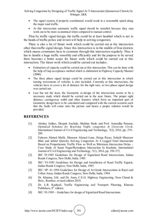 SOLVING CONGESTION BY DESIGNING OF TRAFFIC SIGNAL AT T-INTERSECTION (QAMARWARI CHOWK) IN ...