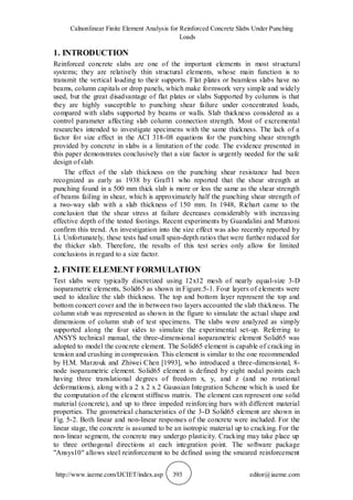 NONLINEAR FINITE ELEMENT ANALYSIS FOR REINFORCED CONCRETE SLABS UNDER PUNCHING LOADS | PDF