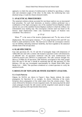 NONLINEAR FINITE ELEMENT ANALYSIS FOR REINFORCED CONCRETE SLABS UNDER PUNCHING LOADS | PDF