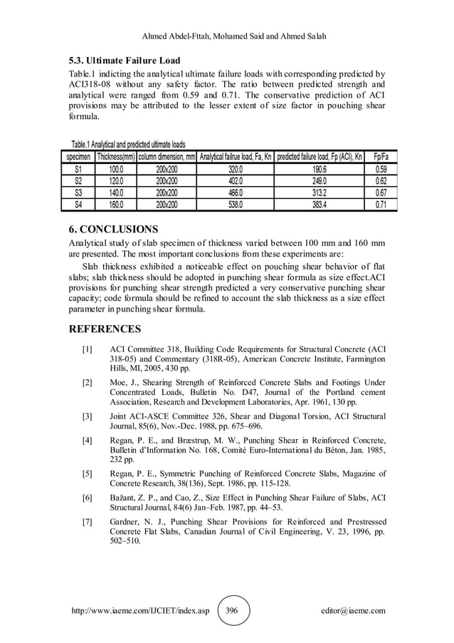 NONLINEAR FINITE ELEMENT ANALYSIS FOR REINFORCED CONCRETE SLABS UNDER PUNCHING LOADS | PDF