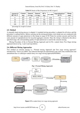 EXPERIMENTAL INVESTIGATION OF RECYCLED AGGREGATE CONCRETE USING PRE ...