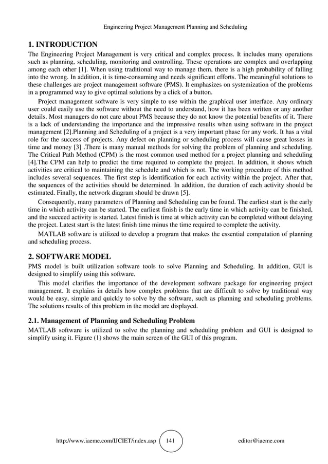 ENGINEERING PROJECT MANAGEMENT PLANNING AND SCHEDULING | PDF