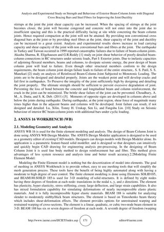 ANALYSIS AND EXPERIMENTAL STUDY ON STRENGTH AND BEHAVIOUR OF EXTERIOR ...