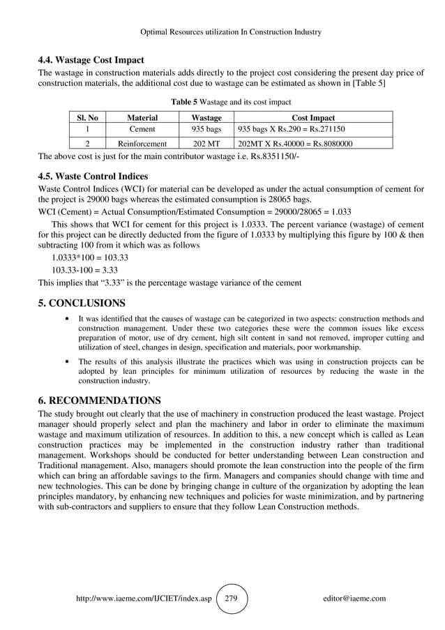OPTIMAL RESOURCES UTILIZATION IN CONSTRUCTION INDUSTRY | PDF ...