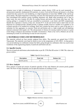 EVALUATION OF GEOTECHNICAL PROPERTIES OF POND ASH FOR ECONOMIC ...