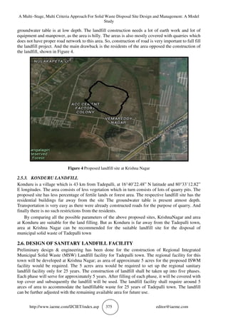 A MULTI–STAGE, MULTI CRITERIA APPROACH FOR SOLID WASTE DISPOSAL SITE ...