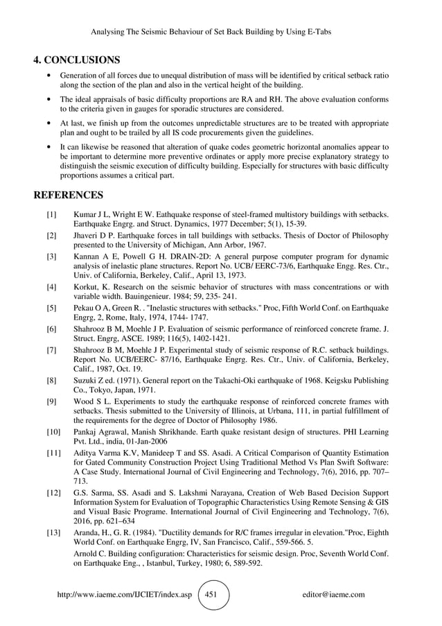 ANALYSING THE SEISMIC BEHAVIOUR OF SET BACK BUILDING BY USING E-TABS | PDF