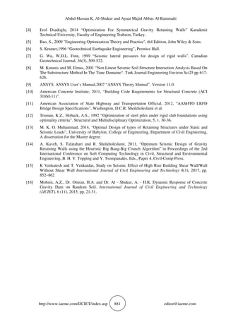 OPTIMUM DESIGN OF SEMI-GRAVITY RETAINING WALL SUBJECTED TO STATIC AND SEISMIC LOADS | PDF