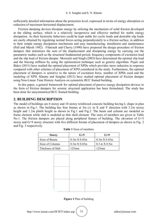 SEISMIC RESPONSE OF UNSYMMETRIC BUILDING WITH OPTIMALLY PLACED FRICTION DAMPERS | PDF