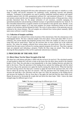 EXPERIMENTAL INVESTIGATION OF SUB SOIL PROFILE USING GIS | PDF