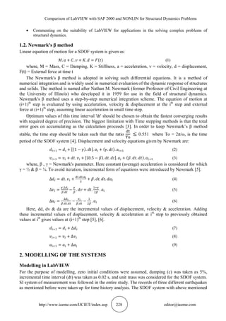COMPARISON OF LABVIEW WITH SAP2000 AND NONLIN FOR STRUCTURAL DYNAMICS PROBLEMS | PDF | Computer ...