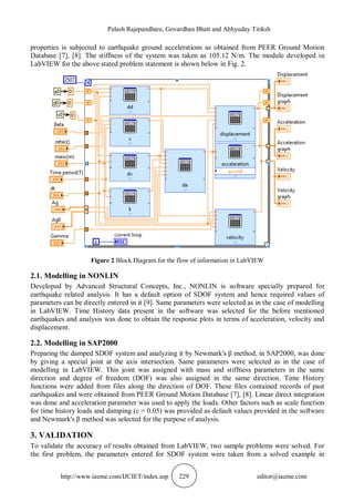 COMPARISON OF LABVIEW WITH SAP2000 AND NONLIN FOR STRUCTURAL DYNAMICS PROBLEMS | PDF | Computer ...