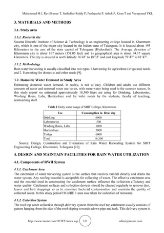 RAIN WATER HARVESTING SYSTEM FOR DOMESTIC USE IN SBIT ENGINEERING ...