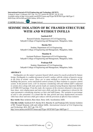 SEISMIC ISOLATION OF RC FRAMED STRUCTURE WITH AND WITHOUT INFILLS | PDF | Civil Engineering ...