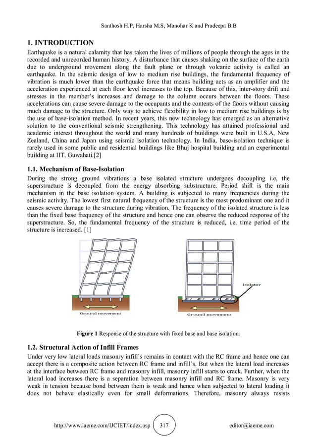 SEISMIC ISOLATION OF RC FRAMED STRUCTURE WITH AND WITHOUT INFILLS | PDF | Civil Engineering ...