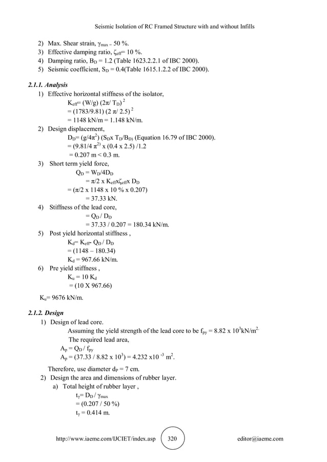 SEISMIC ISOLATION OF RC FRAMED STRUCTURE WITH AND WITHOUT INFILLS | PDF | Civil Engineering ...