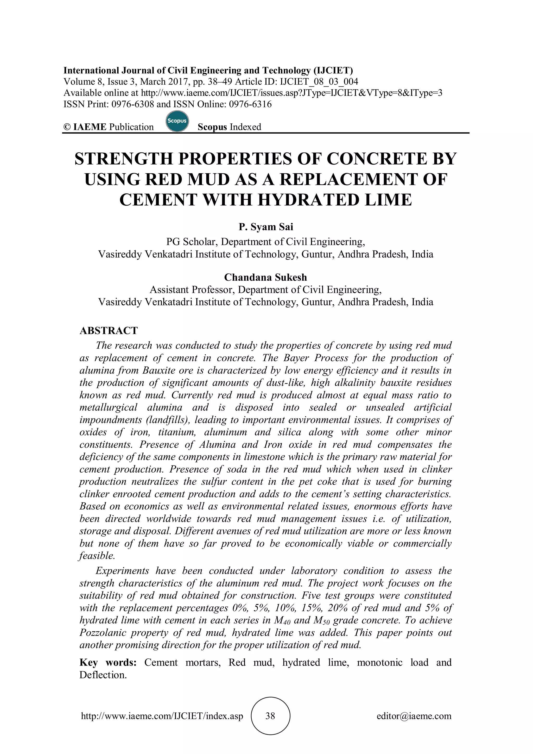 STRENGTH PROPERTIES OF CONCRETE BY USING RED MUD AS A REPLACEMENT OF ...