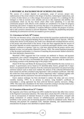A REVIEW ON FACTORS INFLUENCING CONSTRUCTION PROJECT SCHEDULING | PDF