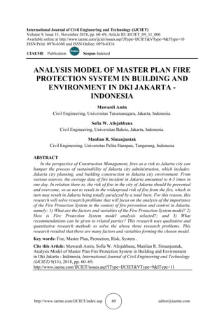 ANALYSIS MODEL OF MASTER PLAN FIRE PROTECTION SYSTEM IN BUILDING AND ...