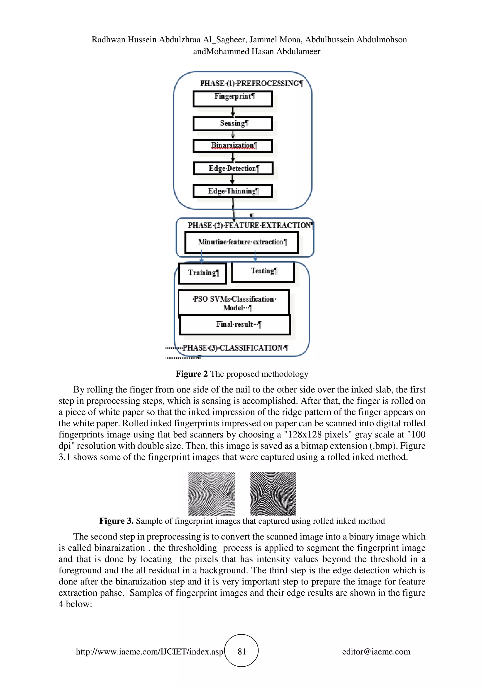 FINGERPRINT CLASSIFICATION MODEL BASED ON NEW COMBINATION OF PARTICLE SWARM OPTIMIZATION AND ...